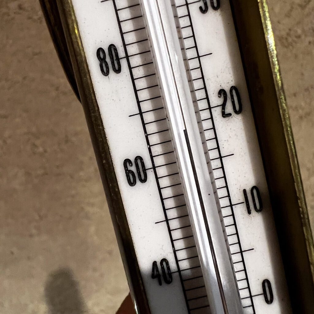 1960s Brass Temperature Wall Thermometer Gauge - Ambianic